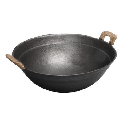 梁氏父子双耳生铁锅加厚