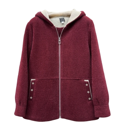 年轻妈妈装连帽拼接金貂绒外套