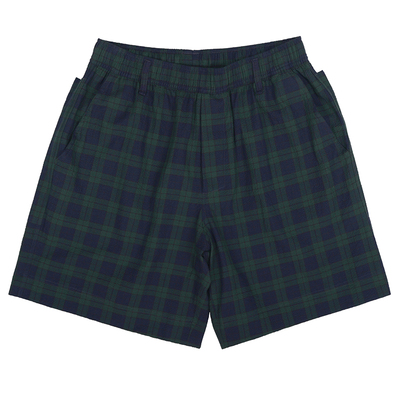 Secondorder泡泡纱格纹松紧短裤