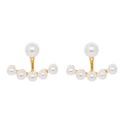 G/S法式珍珠耳环女扇形多戴法