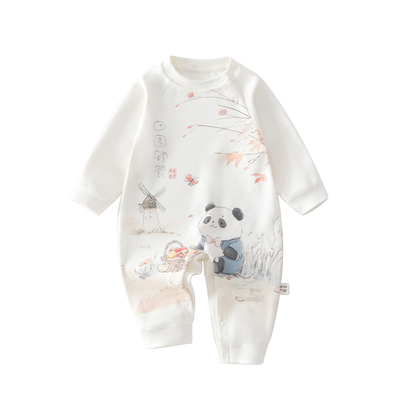 温巢婴儿衣服春秋舒绒洋气连体衣
