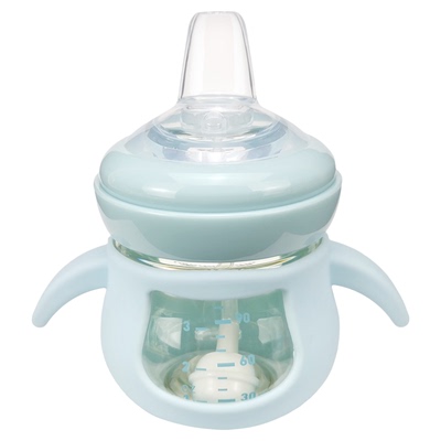 宝宝宽口径PPSU小容量奶瓶120ml防摔婴儿可爱鸭嘴杯重力球吸管杯