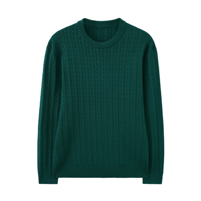 SUPIMA棉扭花纹理透气圆领针织衫