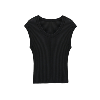 西町村屋简约无袖针织衫女