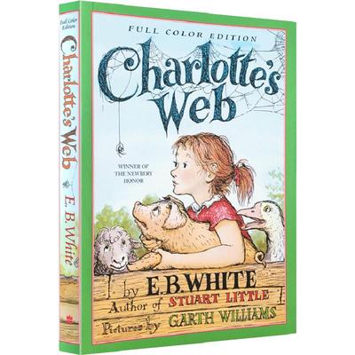 全彩插图夏洛的网Charlotte's Web夏洛特的网英文原版中小学英语课外读物 学校老师推荐可搭flipped Wonder Frindle