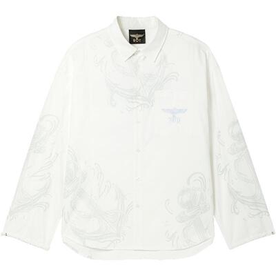 男女同款长袖涂鸦衬衫休闲风