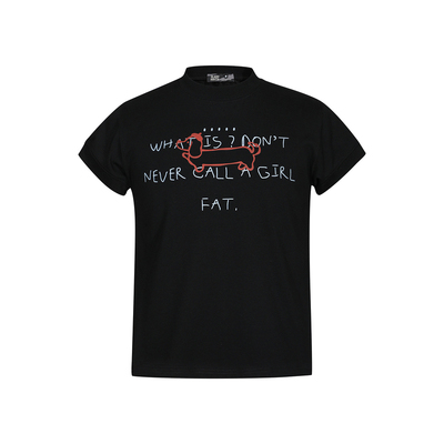 美式正肩字母宽松短款短袖