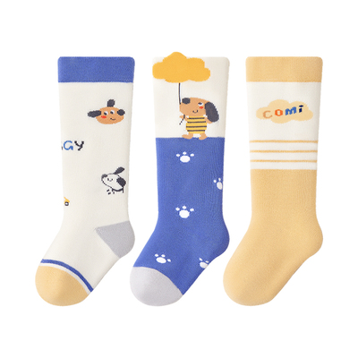 小龙人无骨秋冬毛圈男宝袜子