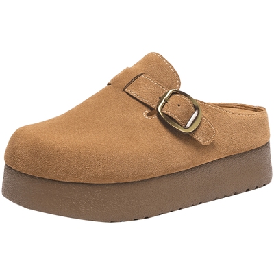 热风厚底勃肯鞋女款2025年夏季新款百搭增高休闲半拖鞋H15W25103