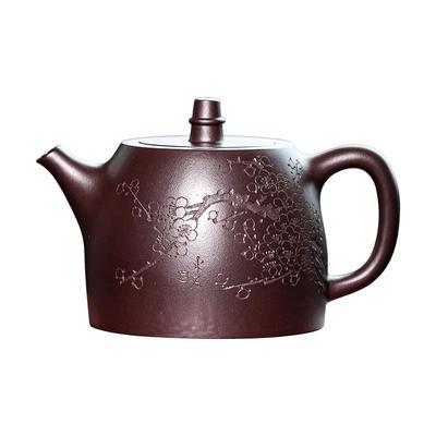 名壶秋月宜兴紫砂壶一厂老艺人尹玉生全手工紫茄泥汉铎壶泡茶壶