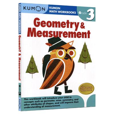 Kumon数学几何和测量 Math Workbooks Geometry & Measurement Grade 3 小学三年级数学练习册 公文式教育英文原版进口 英文数学题