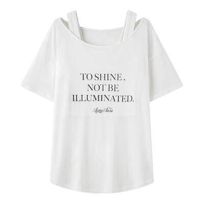 ACME AURA 短袖t恤女2023新款夏季纯棉宽松显瘦上衣设计感