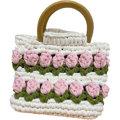 布条毛线大团粗钩包包拖鞋