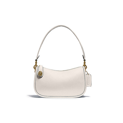 COACH蔻驰 Swinger 23皮革 麻将包斜挎包单肩包 中号 女款 白色