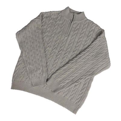 自带氛围感的的麻花拉链毛衣