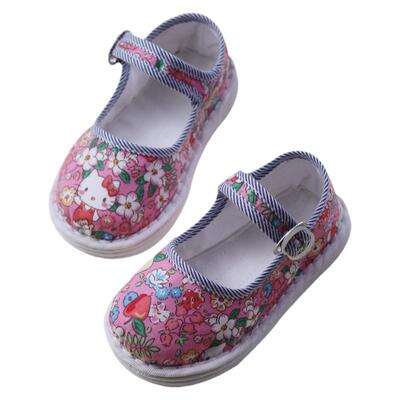手工千层底吸汗女宝浅口布鞋圆头