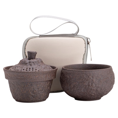 【一人用】迷你款原矿老岩泥复古风一壶一杯旅行茶具便携快客杯