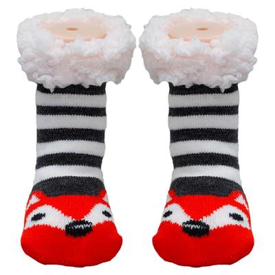 儿童中筒羊羔绒防滑袜子秋冬