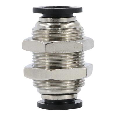 气动快速气管穿板接头铜PM4/6/8/10/12/16串隔板直通二通对接插接