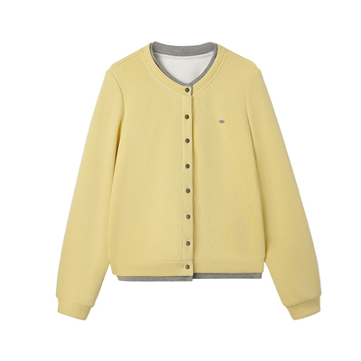 时尚圆领加厚加绒短款外套女