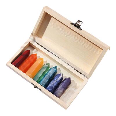 原石单尖套装盒瑜伽摆件水晶柱