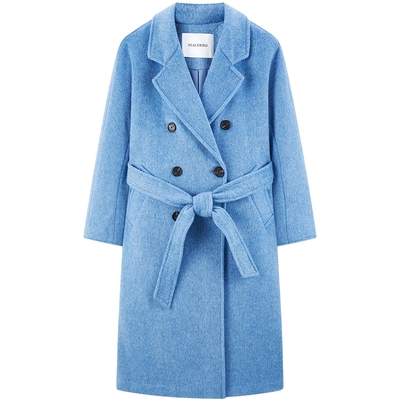 太平鸟女装冬季翻领大衣直筒西装领大衣A1AAE4476