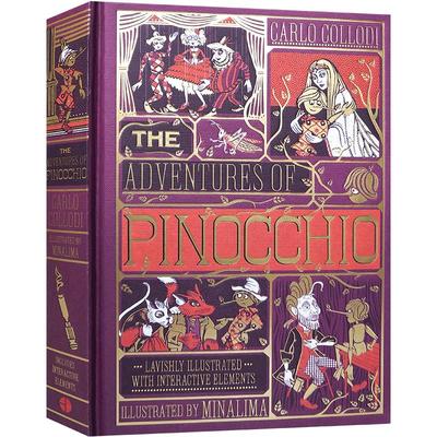 英文原版 匹诺曹 木偶奇遇记 The Adventures of Pinocchio 内含互动式精装立体绘本小说收藏版 6-9-12岁