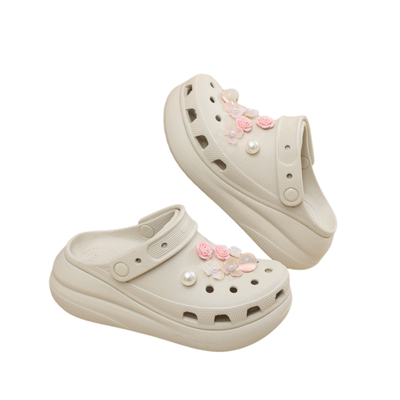 2026新款泡芙洞洞鞋女厚底防滑