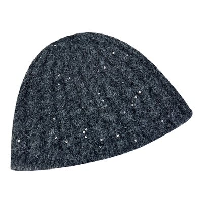 韩国素款亮片秋冬保暖针织帽子女