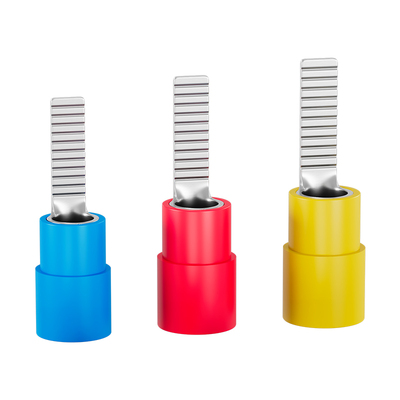 DBV片形预绝缘接线端子1.25/2/5-10冷压插针片接线耳压线铜鼻端子