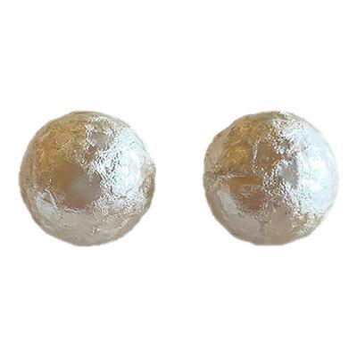 轻奢百搭925纯银针棉花珍珠耳钉