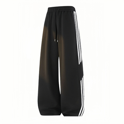 FIDO DIDO美式高街三条杠小众潮牌宽松运动直筒长裤男女秋冬加绒