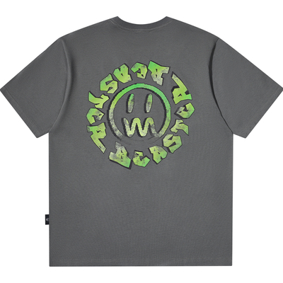 BEASTER环绕渐变鬼脸印花T恤夏新款纯棉重磅230g休闲潮牌情侣体恤