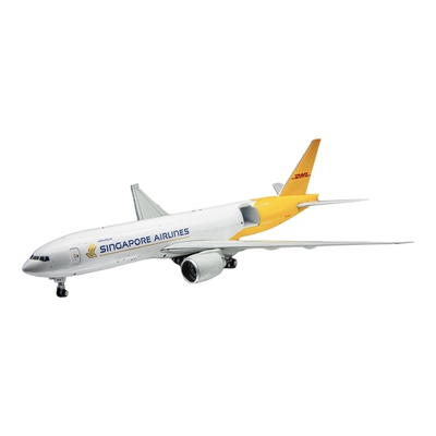 JCwings新加坡航空波音B777F飞机模型白盒敦豪涂装可开舱门1:200