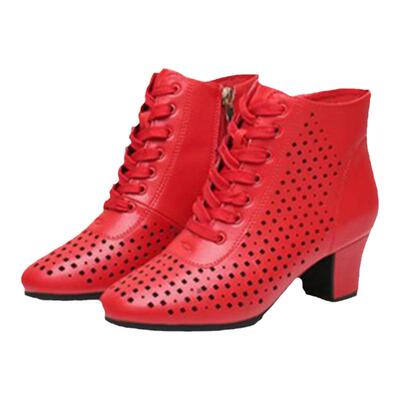 拉丁舞短靴真皮软底透气