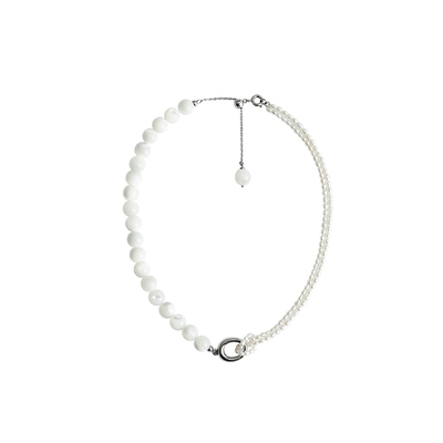 拼接颈链ins潮风天然珍珠设计感