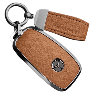 奔驰系列铝合金材质真皮钥匙套