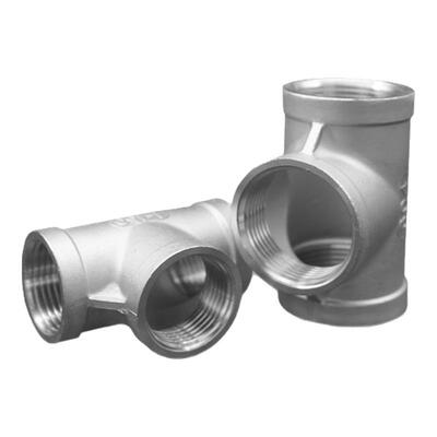 304不锈钢三通精车螺纹内丝接头