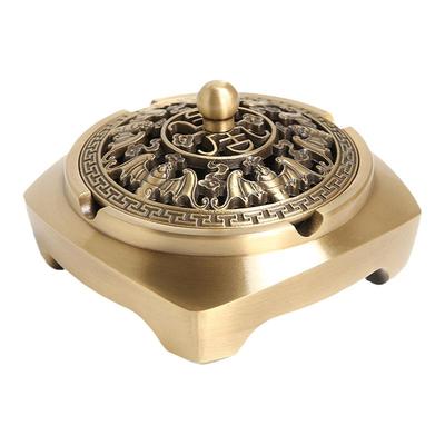 黄铜香炉家用室内檀香炉熏香个性烟灰缸两用创意香插香薰炉铜制品