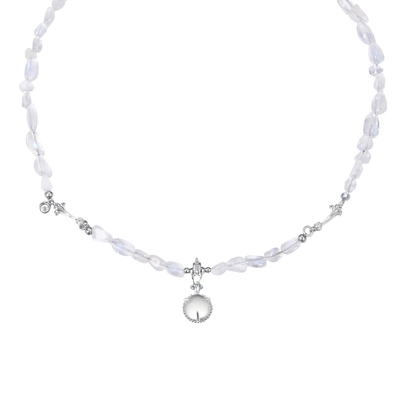 INIZIO圣百合蓝月光白水晶项链