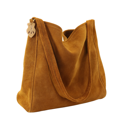 磨砂反绒皮大容量托特包购物袋