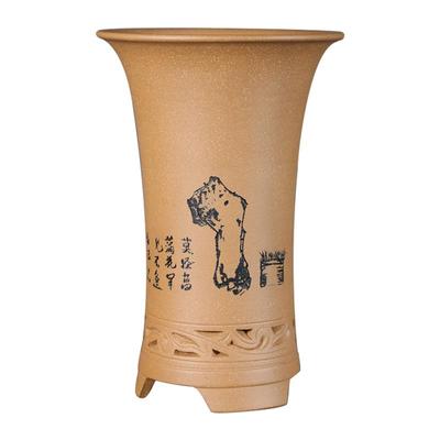 紫砂古典大号束腰兰花盆