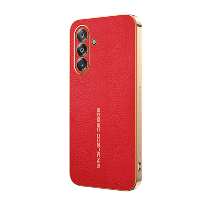 电镀荔枝纹适用于三星A17手机壳新年红款Galaxya17专用外壳A16高端皮纹A15套5g全包14防摔a13lite硅胶a12男女