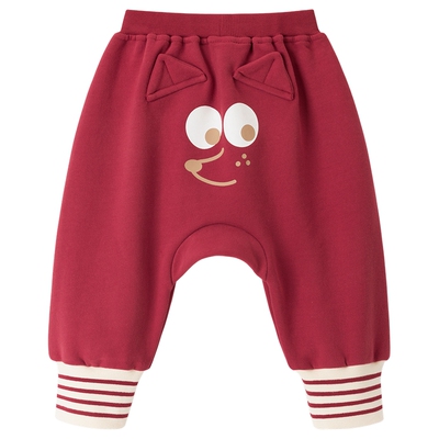 婴儿纯棉抓绒大PP长裤春秋季