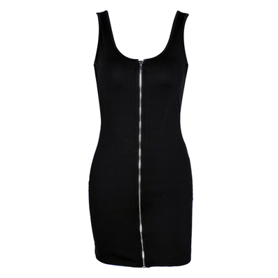 方便！低胸外穿拉链吊带连衣裙