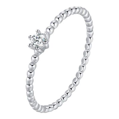 摩典莫桑钻S925纯银网红珠子戒指