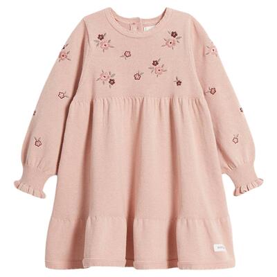 Newbie秋冬婴儿粉色公主连衣裙