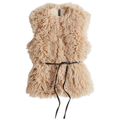 HM女士马甲冬季老钱风轻奢时尚毛茸背心1303277