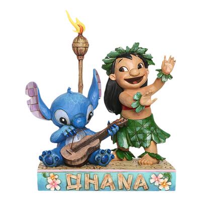 enesco史迪奇和莉萝草裙舞摆件