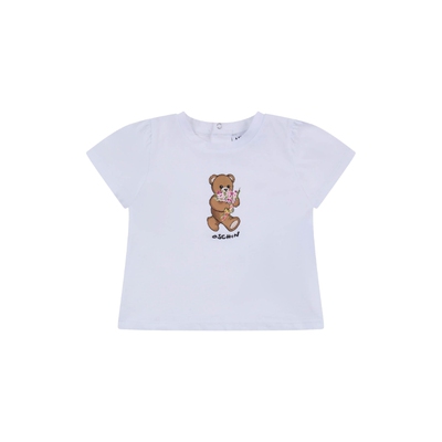 【季末特惠】Moschino/莫斯奇诺 26早春 婴童花卉泰迪熊印花T恤